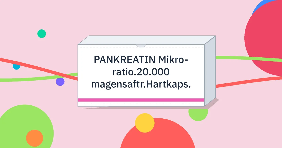 Symbolbild: Packung mit der Aufschrift PANKREATIN Mikro-ratio.20.000 magensaftr.Hartkaps. (PZN 07097563) – Verfügbarkeit und Bezug in Apotheken in Frankfurt am Main
