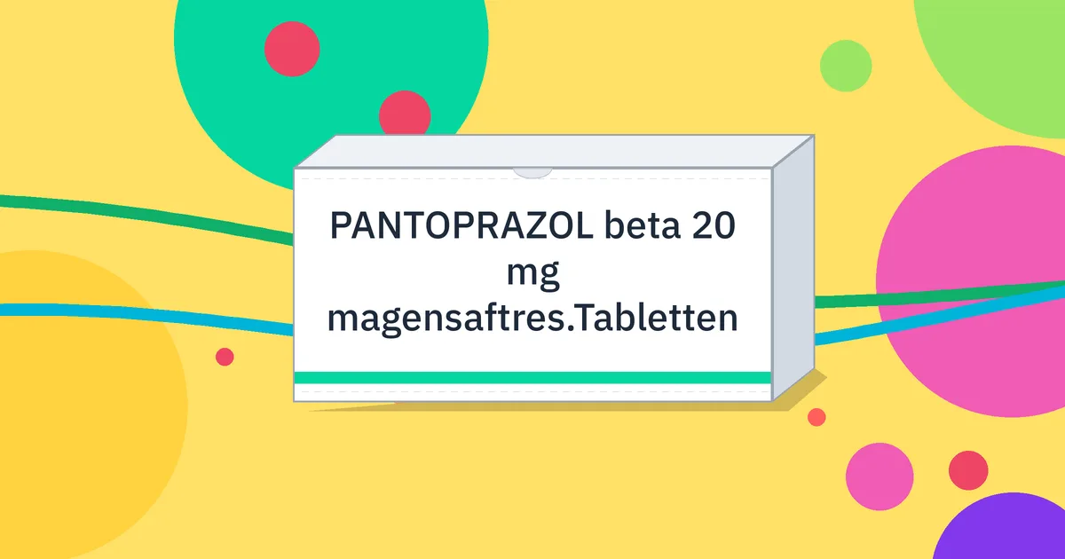 Symbolbild: Packung mit der Aufschrift PANTOPRAZOL beta 20 mg magensaftres.Tabletten (PZN 19211461) – Verfügbarkeit und Bezug in Apotheken in Frankfurt am Main