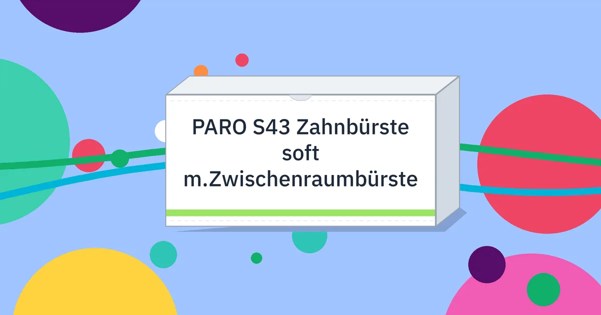 Symbolbild: Packung mit der Aufschrift PARO S43 Zahnbürste soft m.Zwischenraumbürste (PZN 17371947) – Verfügbarkeit und Bezug in Apotheken in Frankfurt am Main