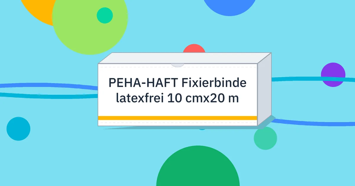 Symbolbild: Packung mit der Aufschrift PEHA-HAFT Fixierbinde latexfrei 10 cmx20 m (PZN 16205342) – Verfügbarkeit und Bezug in Apotheken in Frankfurt am Main