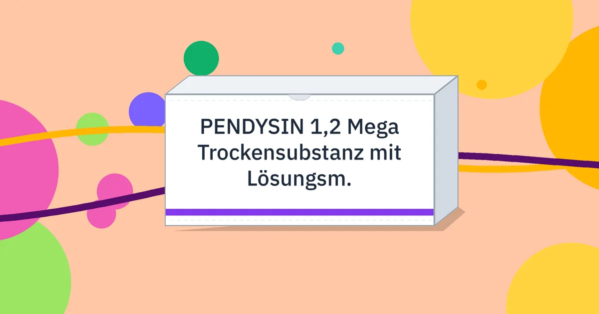 Symbolbild: Packung mit der Aufschrift PENDYSIN 1,2 Mega Trockensubstanz mit Lösungsm. (PZN 00014657) – Verfügbarkeit und Bezug in Apotheken in Frankfurt am Main