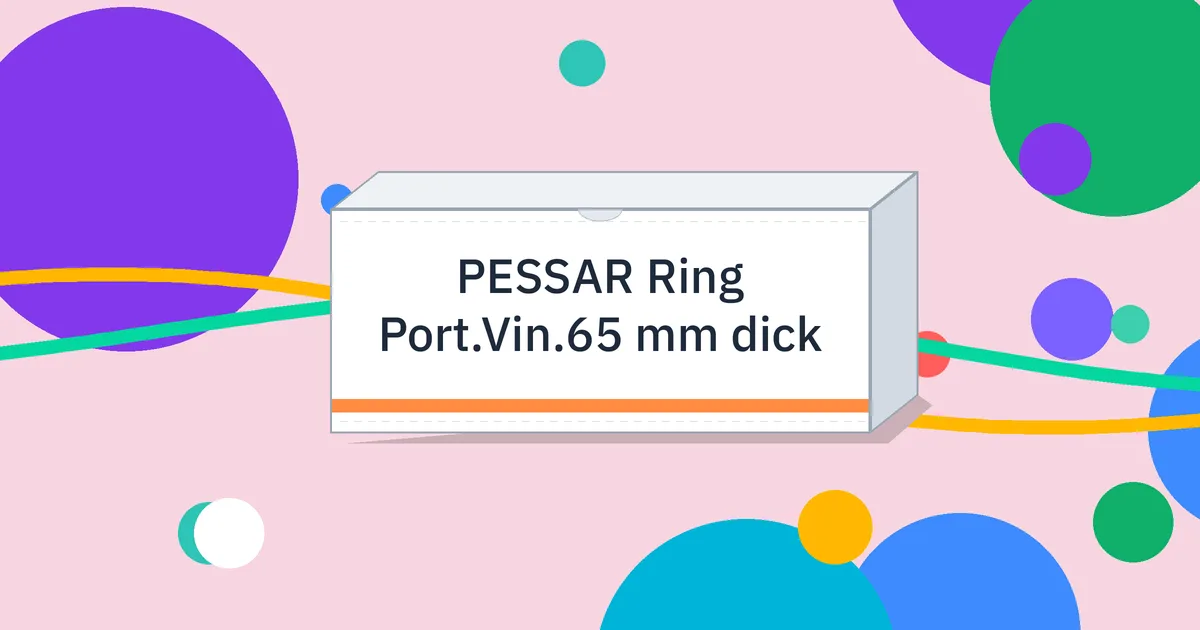 Symbolbild: Packung mit der Aufschrift PESSAR Ring Port.Vin.65 mm dick (PZN 01967425) – Verfügbarkeit und Bezug in Apotheken in Frankfurt am Main
