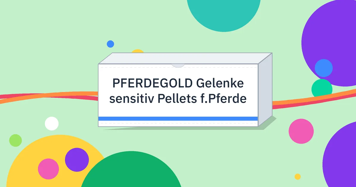 Symbolbild: Packung mit der Aufschrift PFERDEGOLD Gelenke sensitiv Pellets f.Pferde (PZN 18049372) – Verfügbarkeit und Bezug in Apotheken in Frankfurt am Main