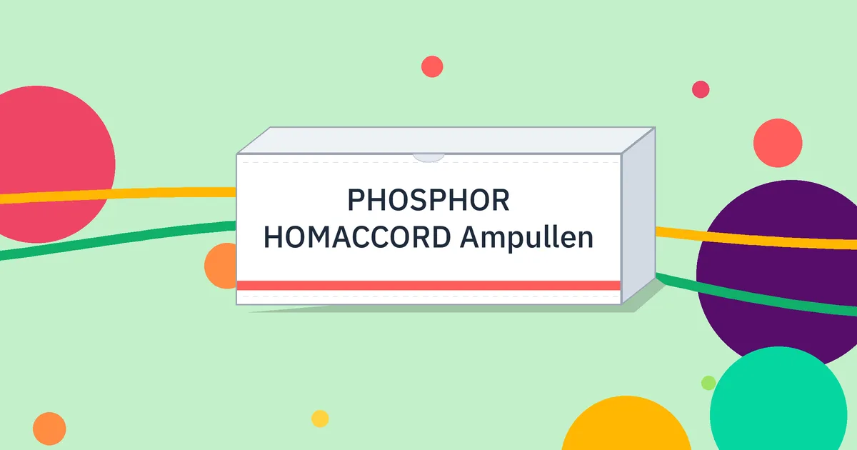 Symbolbild: Packung mit der Aufschrift PHOSPHOR HOMACCORD Ampullen (PZN 00807464) – Verfügbarkeit und Bezug in Apotheken in Frankfurt am Main
