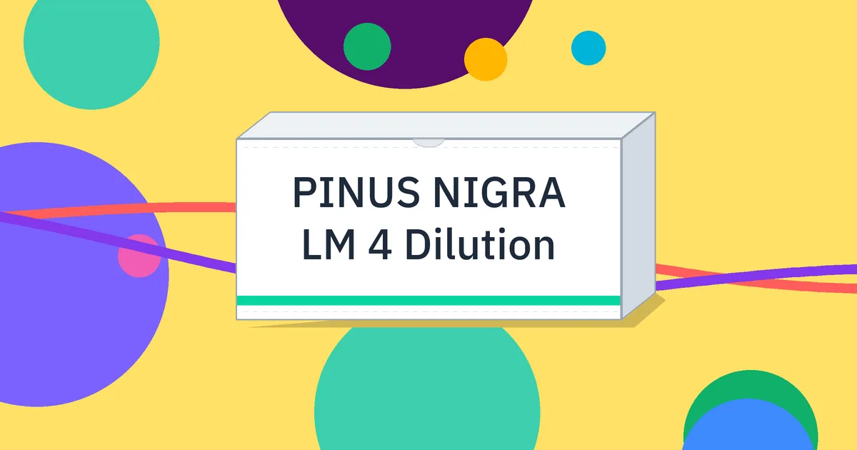 Symbolbild: Packung mit der Aufschrift PINUS NIGRA LM 4 Dilution (PZN 13642415) – Verfügbarkeit und Bezug in Apotheken in Frankfurt am Main
