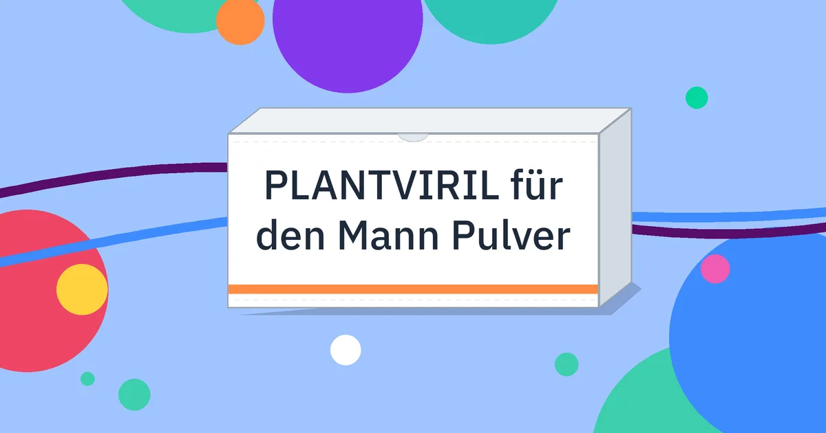 Symbolbild: Packung mit der Aufschrift PLANTVIRIL für den Mann Pulver (PZN 18654883) – Verfügbarkeit und Bezug in Apotheken in Frankfurt am Main