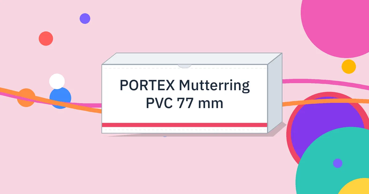 Symbolbild: Packung mit der Aufschrift PORTEX Mutterring PVC 77 mm (PZN 07690060) – Verfügbarkeit und Bezug in Apotheken in Frankfurt am Main