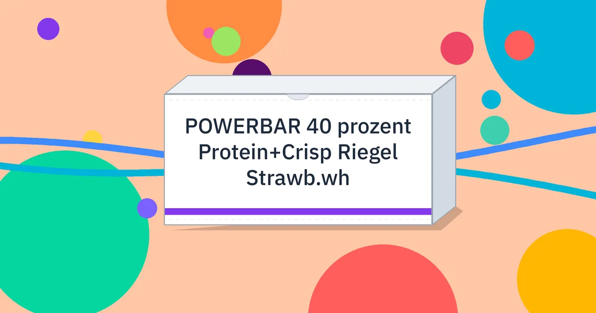 Symbolbild: Packung mit der Aufschrift POWERBAR 40 prozent Protein+Crisp Riegel Strawb.wh (PZN 19228757) – Verfügbarkeit und Bezug in Apotheken in Frankfurt am Main