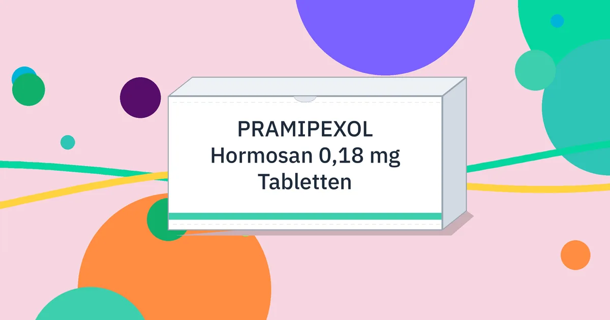 Symbolbild: Packung mit der Aufschrift PRAMIPEXOL Hormosan 0,18 mg Tabletten (PZN 07609141) – Verfügbarkeit und Bezug in Apotheken in Frankfurt am Main