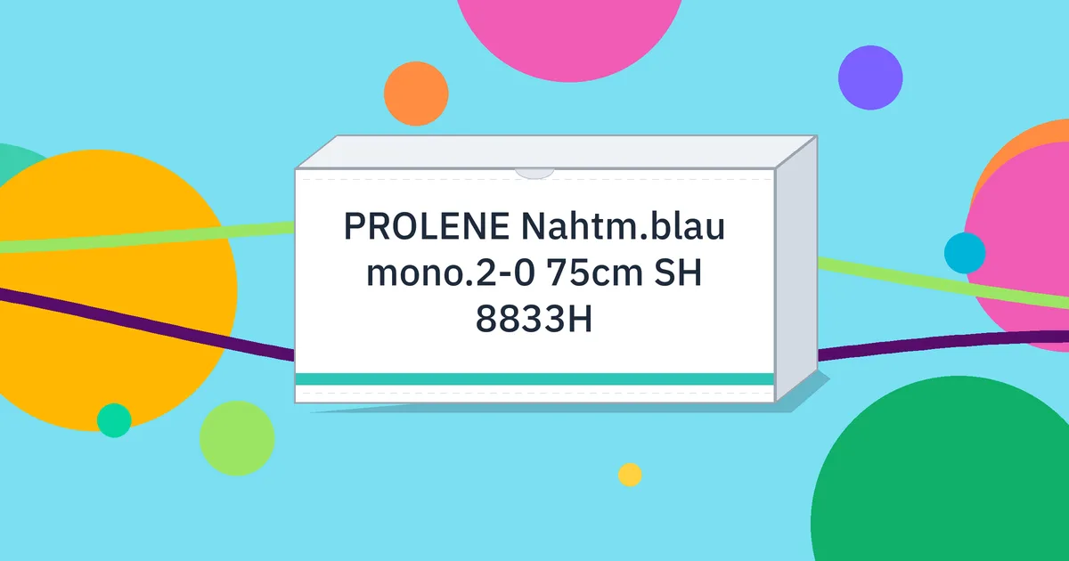 Symbolbild: Packung mit der Aufschrift PROLENE Nahtm.blau mono.2-0 75cm SH 8833H (PZN 19760682) – Verfügbarkeit und Bezug in Apotheken in Frankfurt am Main