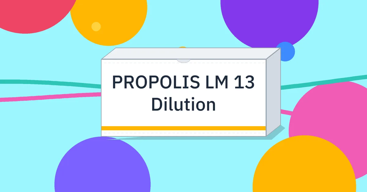 Symbolbild: Packung mit der Aufschrift PROPOLIS LM 13 Dilution (PZN 13044631) – Verfügbarkeit und Bezug in Apotheken in Frankfurt am Main