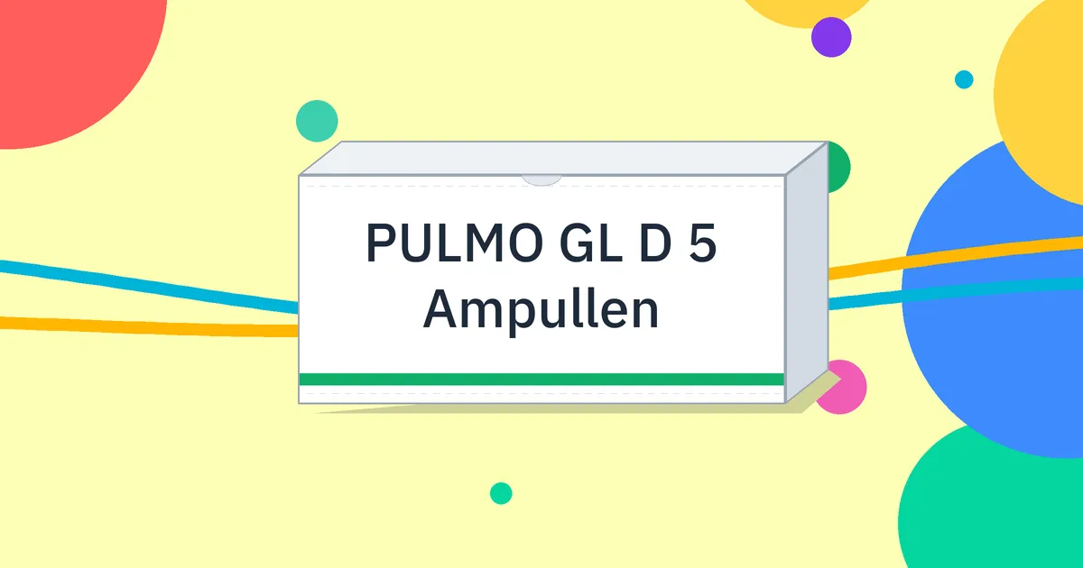 Symbolbild: Packung mit der Aufschrift PULMO GL D 5 Ampullen (PZN 03354632) – Verfügbarkeit und Bezug in Apotheken in Frankfurt am Main