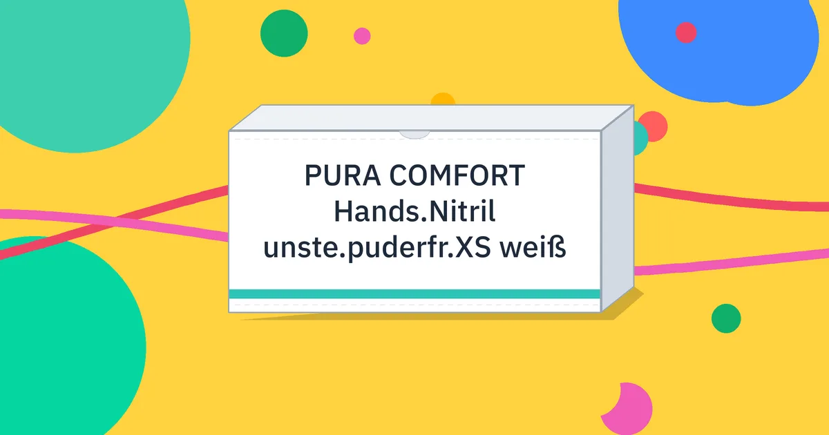 Symbolbild: Packung mit der Aufschrift PURA COMFORT Hands.Nitril unste.puderfr.XS weiß (PZN 13511334) – Verfügbarkeit und Bezug in Apotheken in Frankfurt am Main