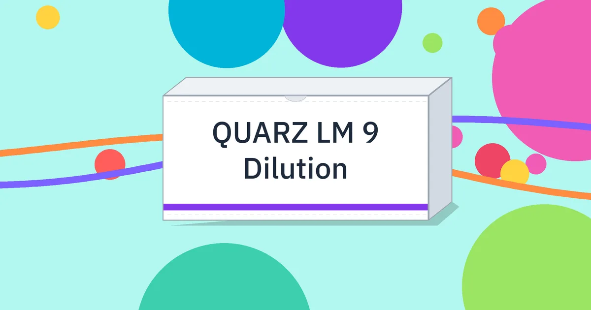 Symbolbild: Packung mit der Aufschrift QUARZ LM 9 Dilution (PZN 13045406) – Verfügbarkeit und Bezug in Apotheken in Frankfurt am Main