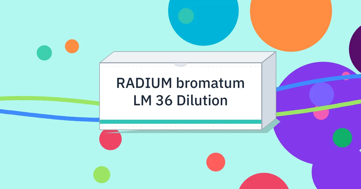 Symbolbild: Packung mit der Aufschrift RADIUM bromatum LM 36 Dilution (PZN 13046067) – Verfügbarkeit und Bezug in Apotheken in Frankfurt am Main