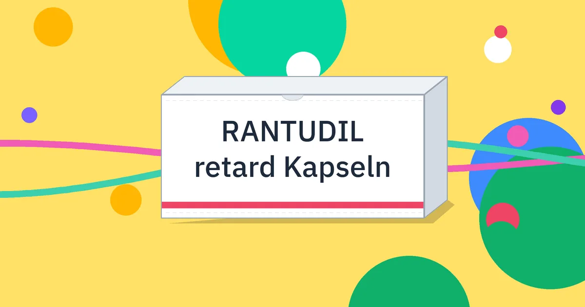 Symbolbild: Packung mit der Aufschrift RANTUDIL retard Kapseln (PZN 03152673) – Verfügbarkeit und Bezug in Apotheken in Frankfurt am Main