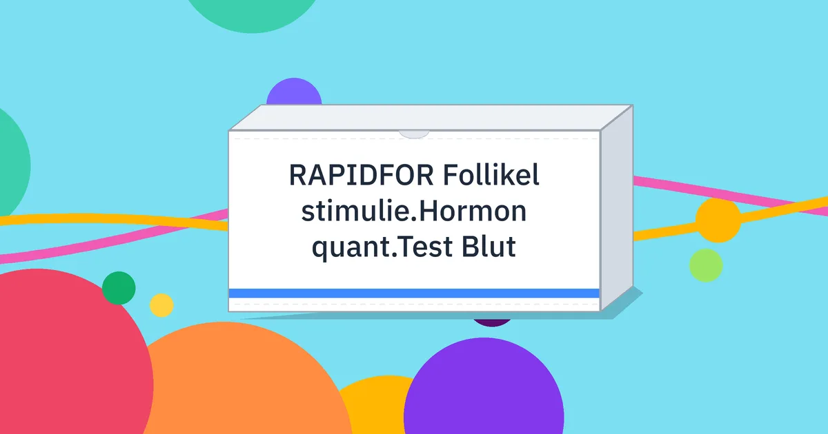 Symbolbild: Packung mit der Aufschrift RAPIDFOR Follikel stimulie.Hormon quant.Test Blut (PZN 19756315) – Verfügbarkeit und Bezug in Apotheken in Frankfurt am Main
