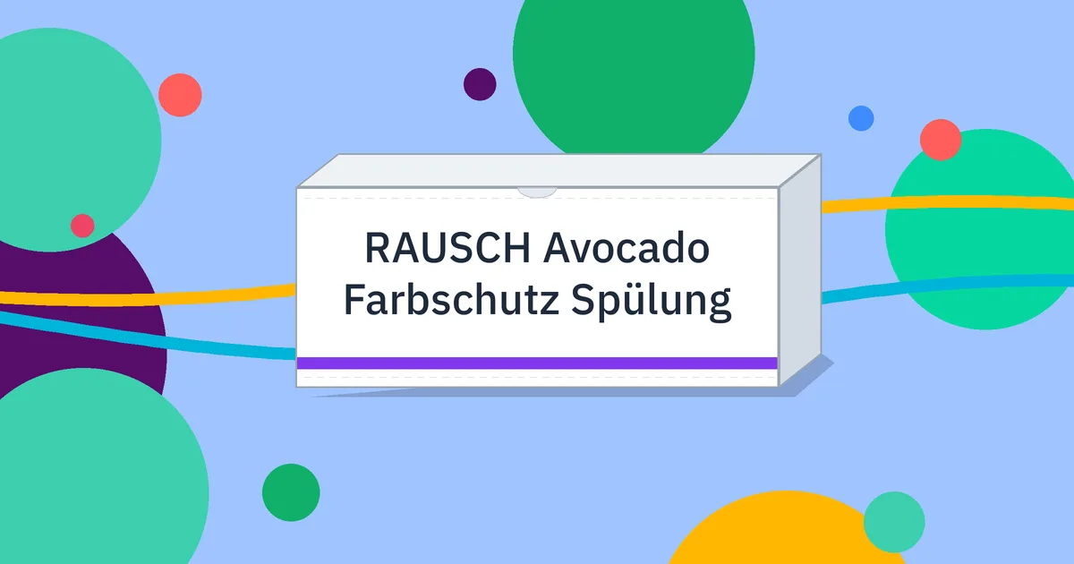 Symbolbild: Packung mit der Aufschrift RAUSCH Avocado Farbschutz Spülung (PZN 11012762) – Verfügbarkeit und Bezug in Apotheken in Frankfurt am Main