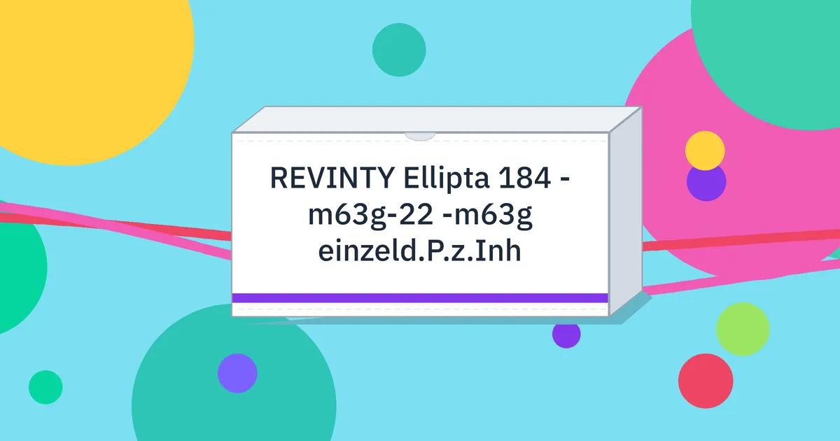 Symbolbild: Packung mit der Aufschrift REVINTY Ellipta 184 -m63g-22 -m63g einzeld.P.z.Inh (PZN 17867789) – Verfügbarkeit und Bezug in Apotheken in Frankfurt am Main