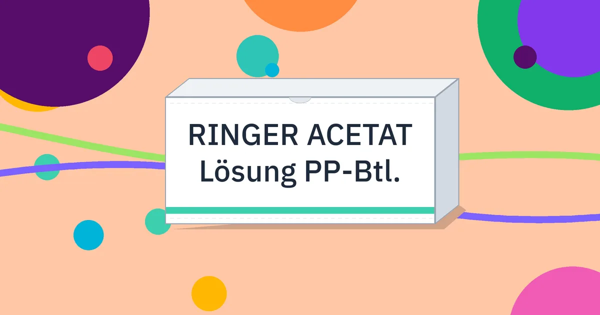Symbolbild: Packung mit der Aufschrift RINGER ACETAT Lösung PP-Btl. (PZN 04101318) – Verfügbarkeit und Bezug in Apotheken in Frankfurt am Main