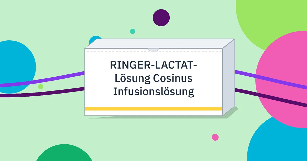 Symbolbild: Packung mit der Aufschrift RINGER-LACTAT-Lösung Cosinus Infusionslösung (PZN 18001744) – Verfügbarkeit und Bezug in Apotheken in Frankfurt am Main