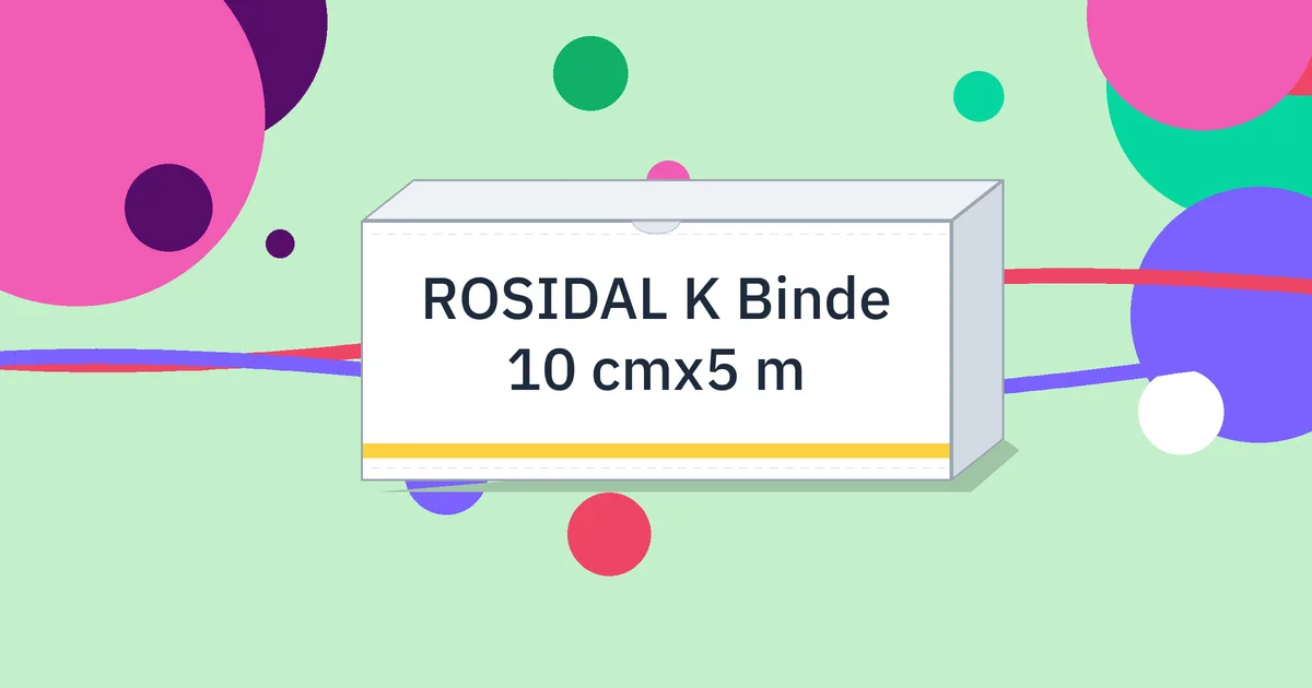Symbolbild: Packung mit der Aufschrift ROSIDAL K Binde 10 cmx5 m (PZN 20003704) – Verfügbarkeit und Bezug in Apotheken in Frankfurt am Main