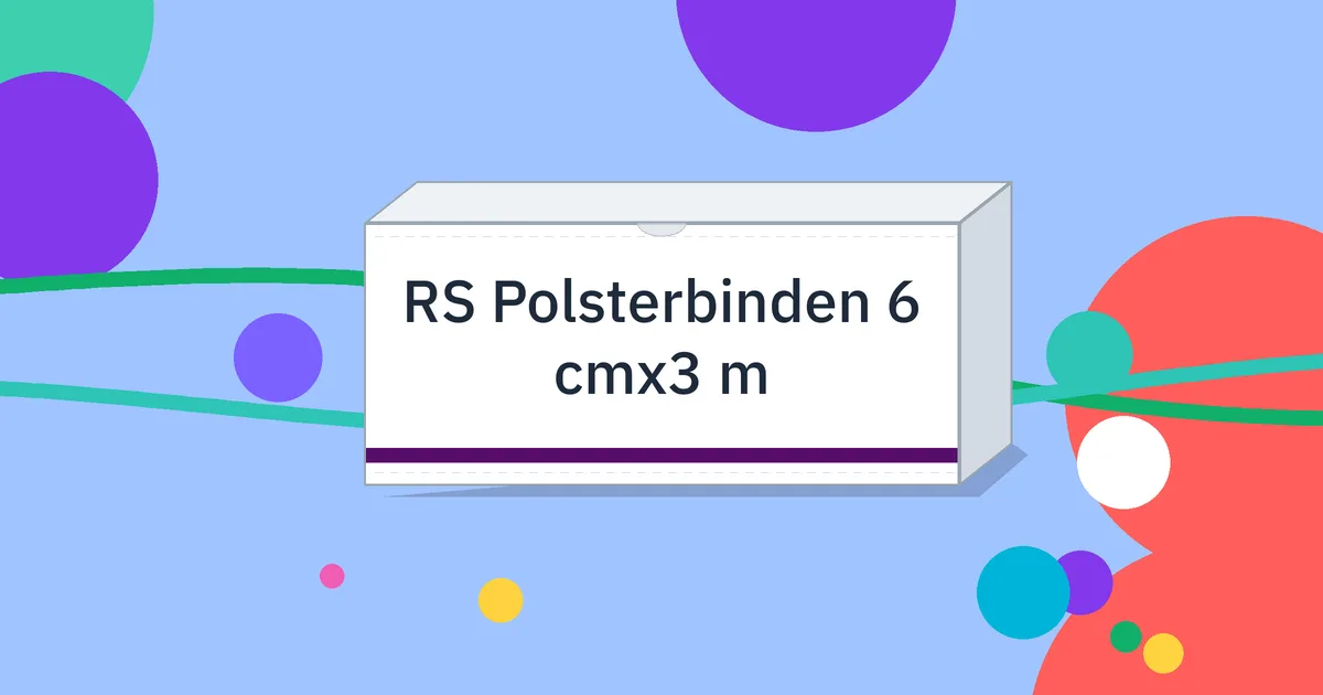 Symbolbild: Packung mit der Aufschrift RS Polsterbinden 6 cmx3 m (PZN 01134317) – Verfügbarkeit und Bezug in Apotheken in Frankfurt am Main