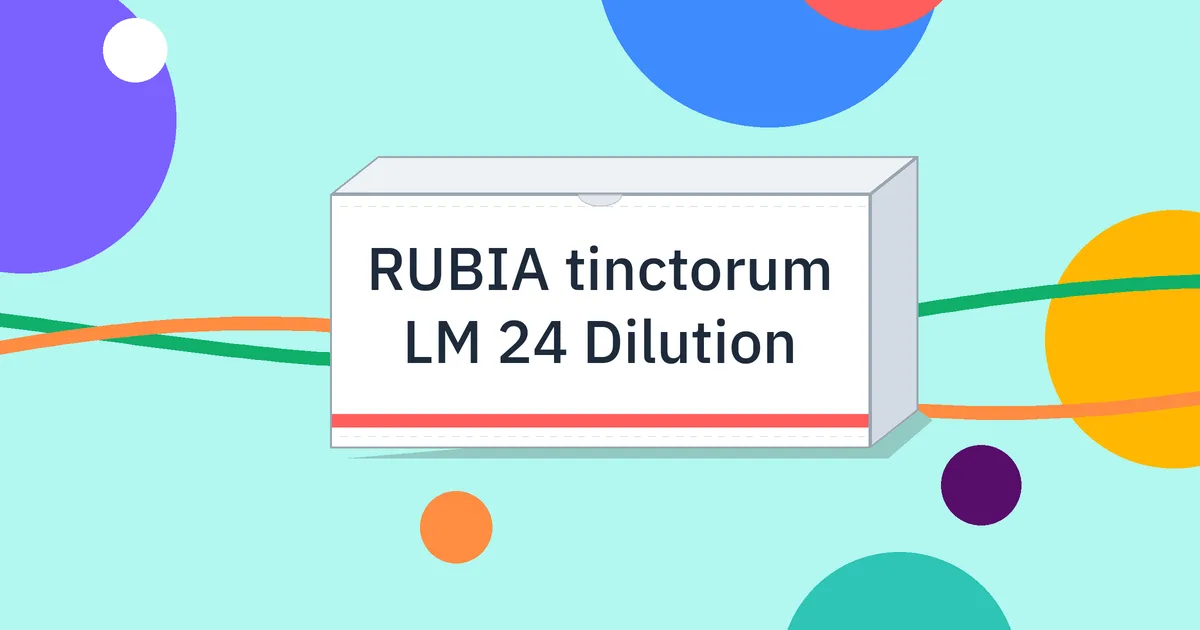 Symbolbild: Packung mit der Aufschrift RUBIA tinctorum LM 24 Dilution (PZN 13056893) – Verfügbarkeit und Bezug in Apotheken in Frankfurt am Main