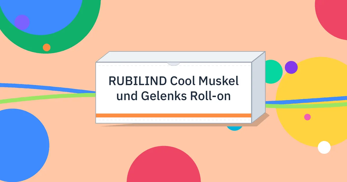 Symbolbild: Packung mit der Aufschrift RUBILIND Cool Muskel und Gelenks Roll-on (PZN 20130963) – Verfügbarkeit und Bezug in Apotheken in Frankfurt am Main