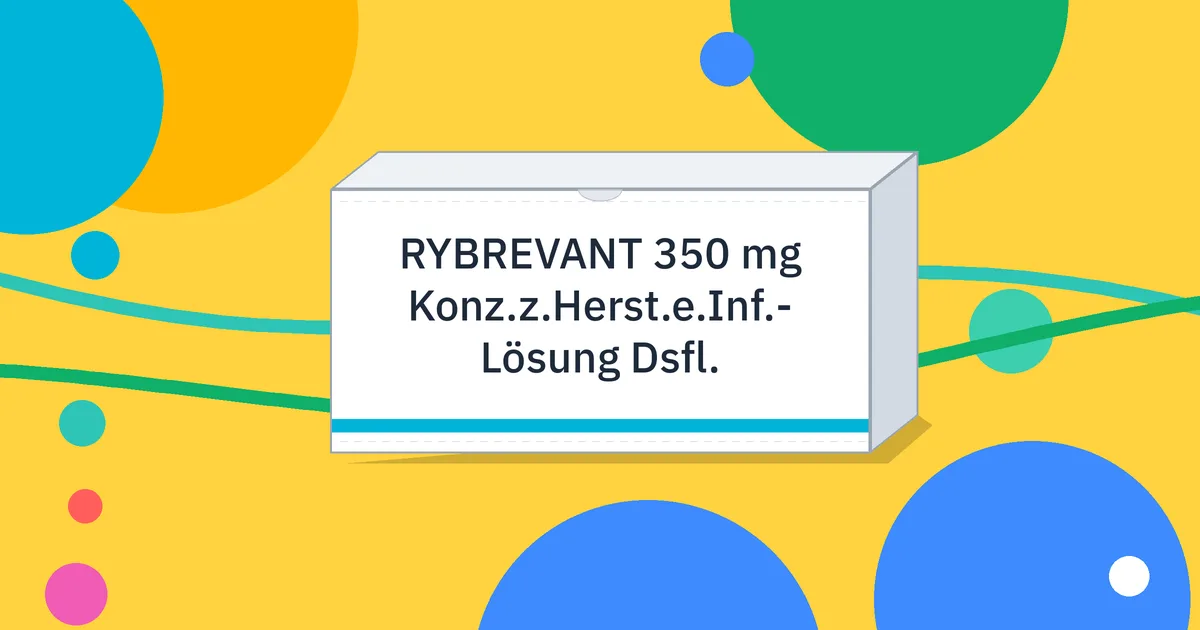 Symbolbild: Packung mit der Aufschrift RYBREVANT 350 mg Konz.z.Herst.e.Inf.-Lösung Dsfl. (PZN 19264693) – Verfügbarkeit und Bezug in Apotheken in Frankfurt am Main