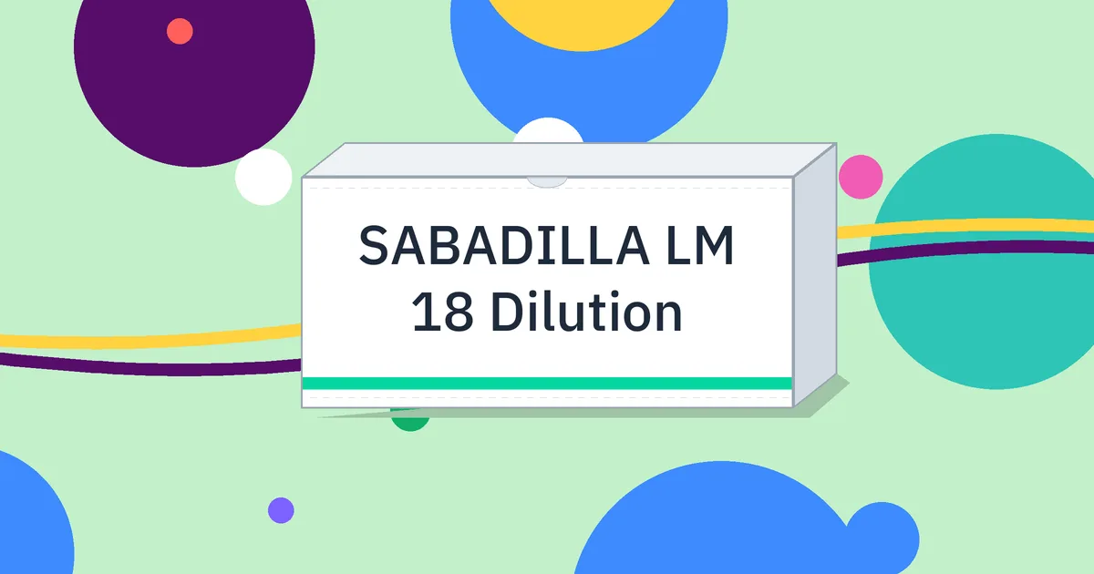 Symbolbild: Packung mit der Aufschrift SABADILLA LM 18 Dilution (PZN 09430340) – Verfügbarkeit und Bezug in Apotheken in Frankfurt am Main