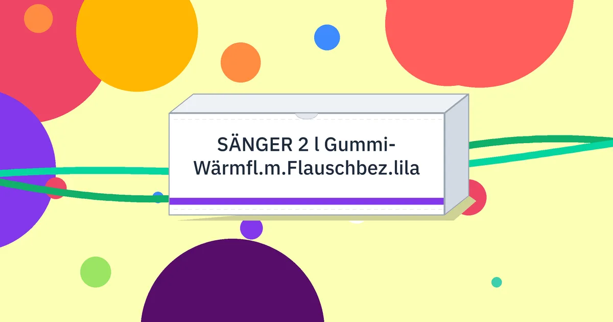 Symbolbild: Packung mit der Aufschrift SÄNGER 2 l Gummi-Wärmfl.m.Flauschbez.lila (PZN 01311297) – Verfügbarkeit und Bezug in Apotheken in Frankfurt am Main