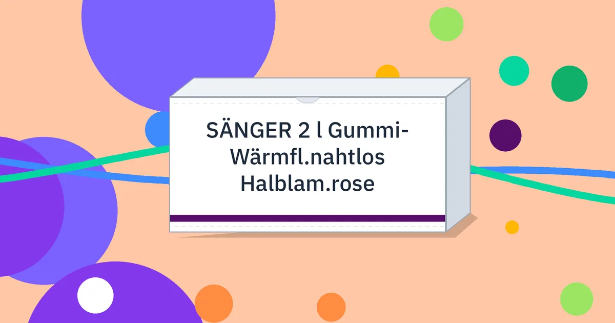 Symbolbild: Packung mit der Aufschrift SÄNGER 2 l Gummi-Wärmfl.nahtlos Halblam.rose (PZN 01309917) – Verfügbarkeit und Bezug in Apotheken in Frankfurt am Main