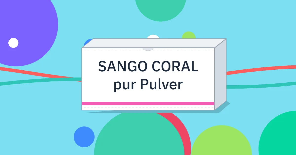 Symbolbild: Packung mit der Aufschrift SANGO CORAL pur Pulver (PZN 03868934) – Verfügbarkeit und Bezug in Apotheken in Frankfurt am Main