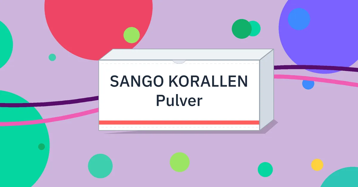 Symbolbild: Packung mit der Aufschrift SANGO KORALLEN Pulver (PZN 09278748) – Verfügbarkeit und Bezug in Apotheken in Frankfurt am Main