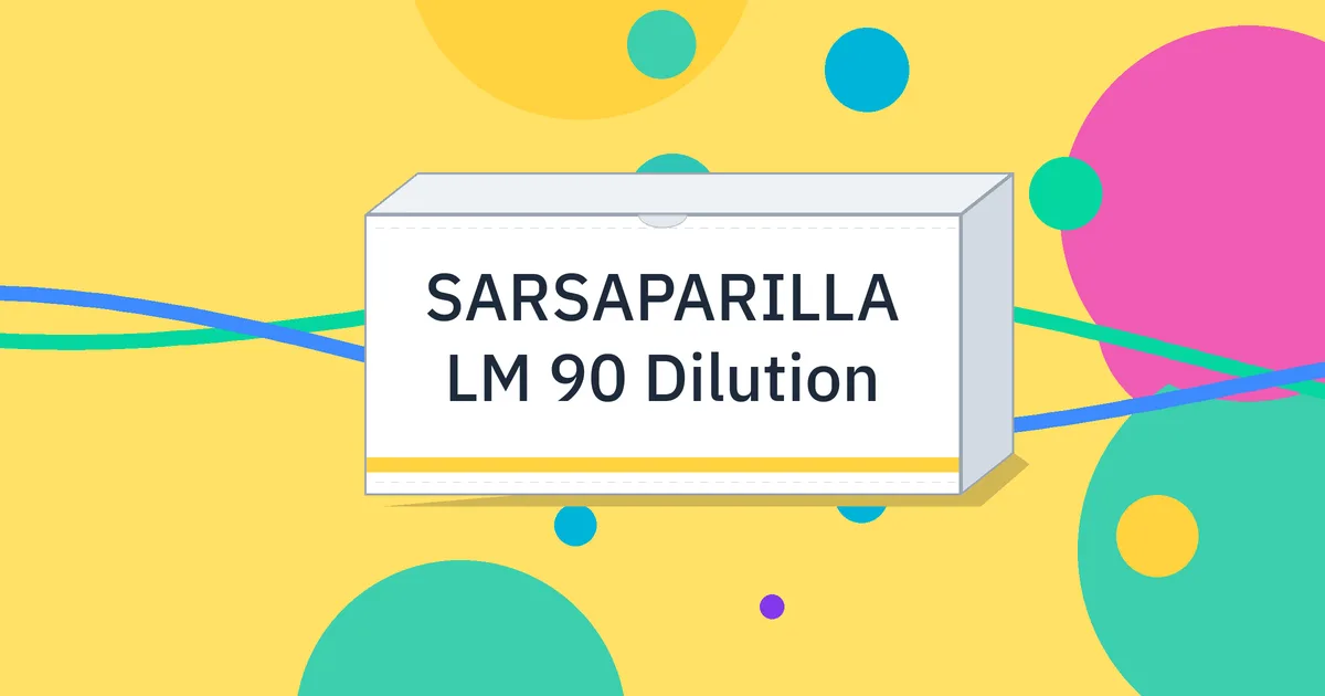 Symbolbild: Packung mit der Aufschrift SARSAPARILLA LM 90 Dilution (PZN 13183344) – Verfügbarkeit und Bezug in Apotheken in Frankfurt am Main