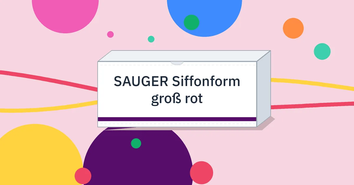 Symbolbild: Packung mit der Aufschrift SAUGER Siffonform groß rot (PZN 01724438) – Verfügbarkeit und Bezug in Apotheken in Frankfurt am Main