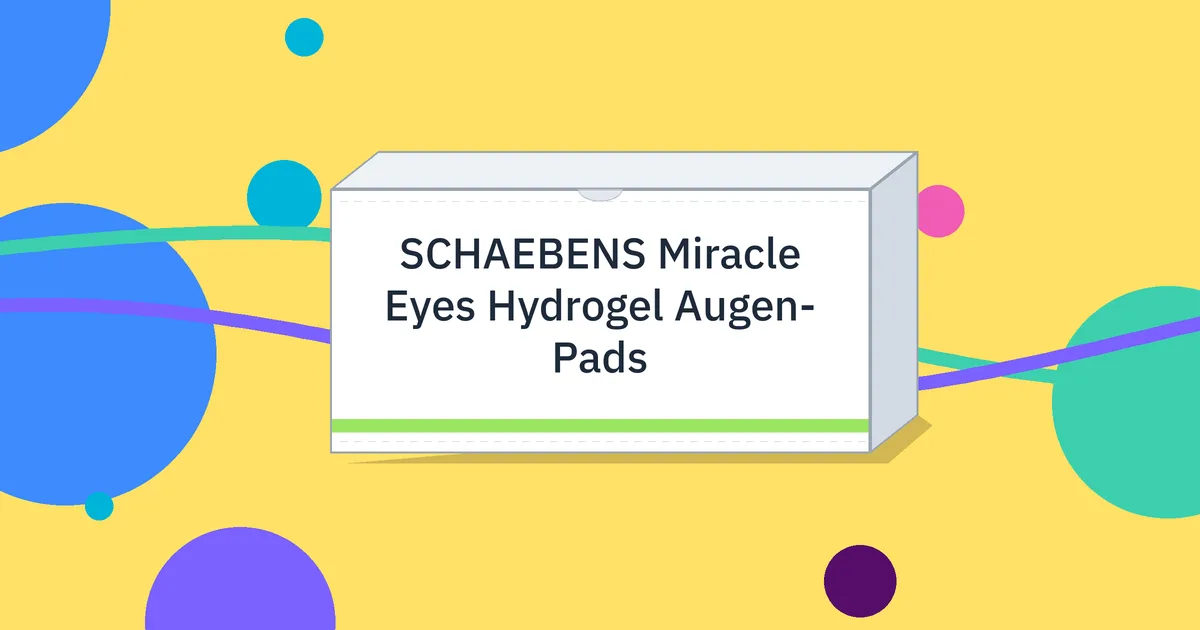 Symbolbild: Packung mit der Aufschrift SCHAEBENS Miracle Eyes Hydrogel Augen-Pads (PZN 20385479) – Verfügbarkeit und Bezug in Apotheken in Frankfurt am Main