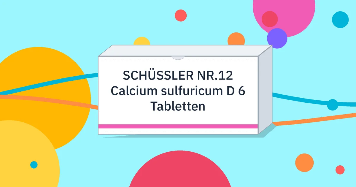 Symbolbild: Packung mit der Aufschrift SCHÜSSLER NR.12 Calcium sulfuricum D 6 Tabletten (PZN 10990707) – Verfügbarkeit und Bezug in Apotheken in Frankfurt am Main