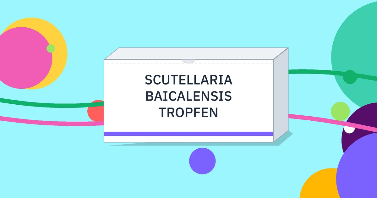 Symbolbild: Packung mit der Aufschrift SCUTELLARIA BAICALENSIS TROPFEN (PZN 14126561) – Verfügbarkeit und Bezug in Apotheken in Frankfurt am Main