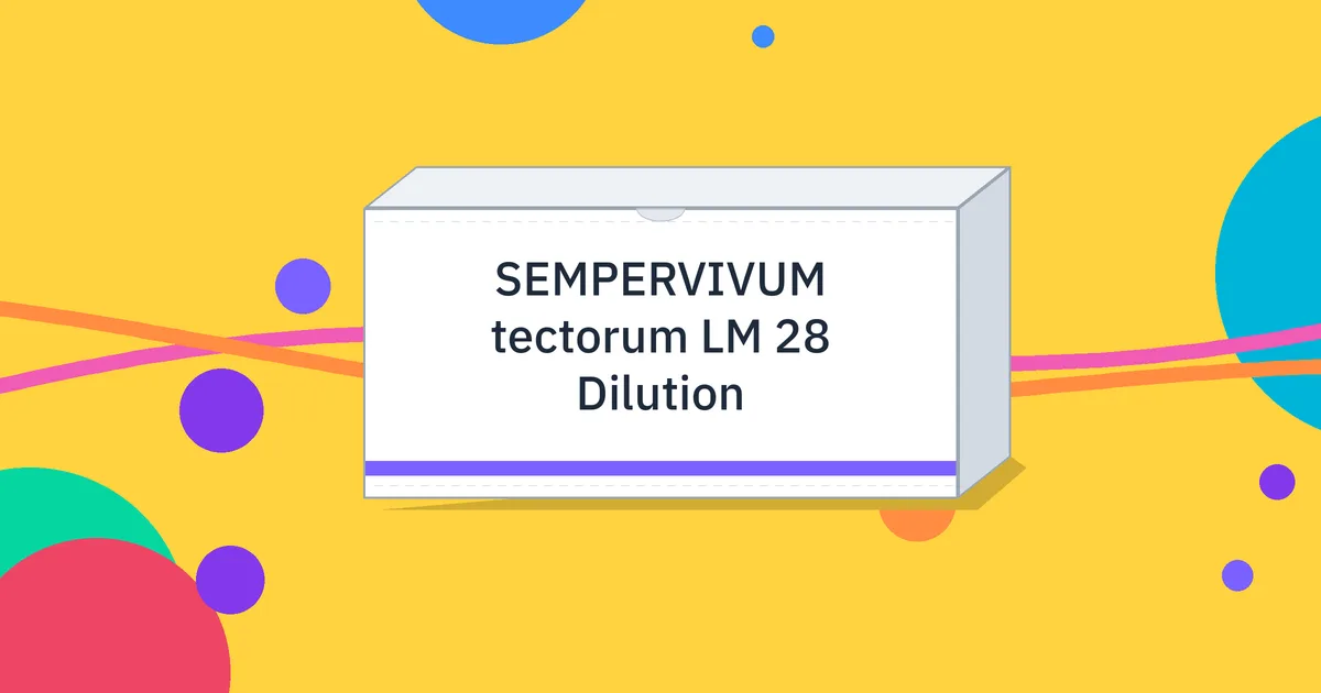 Symbolbild: Packung mit der Aufschrift SEMPERVIVUM tectorum LM 28 Dilution (PZN 13186408) – Verfügbarkeit und Bezug in Apotheken in Frankfurt am Main