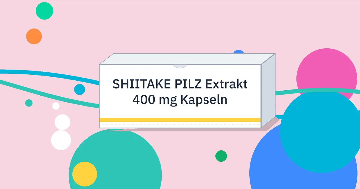 Symbolbild: Packung mit der Aufschrift SHIITAKE PILZ Extrakt 400 mg Kapseln (PZN 11074705) – Verfügbarkeit und Bezug in Apotheken in Frankfurt am Main