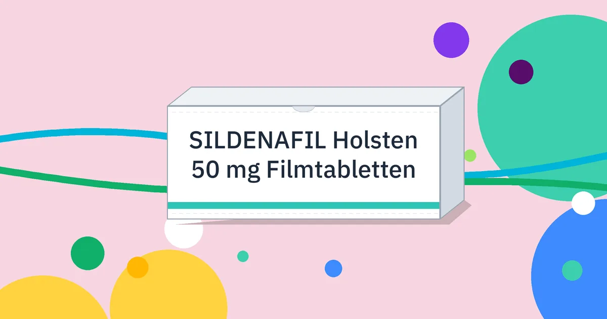 Symbolbild: Packung mit der Aufschrift SILDENAFIL Holsten 50 mg Filmtabletten (PZN 14265802) – Verfügbarkeit und Bezug in Apotheken in Frankfurt am Main