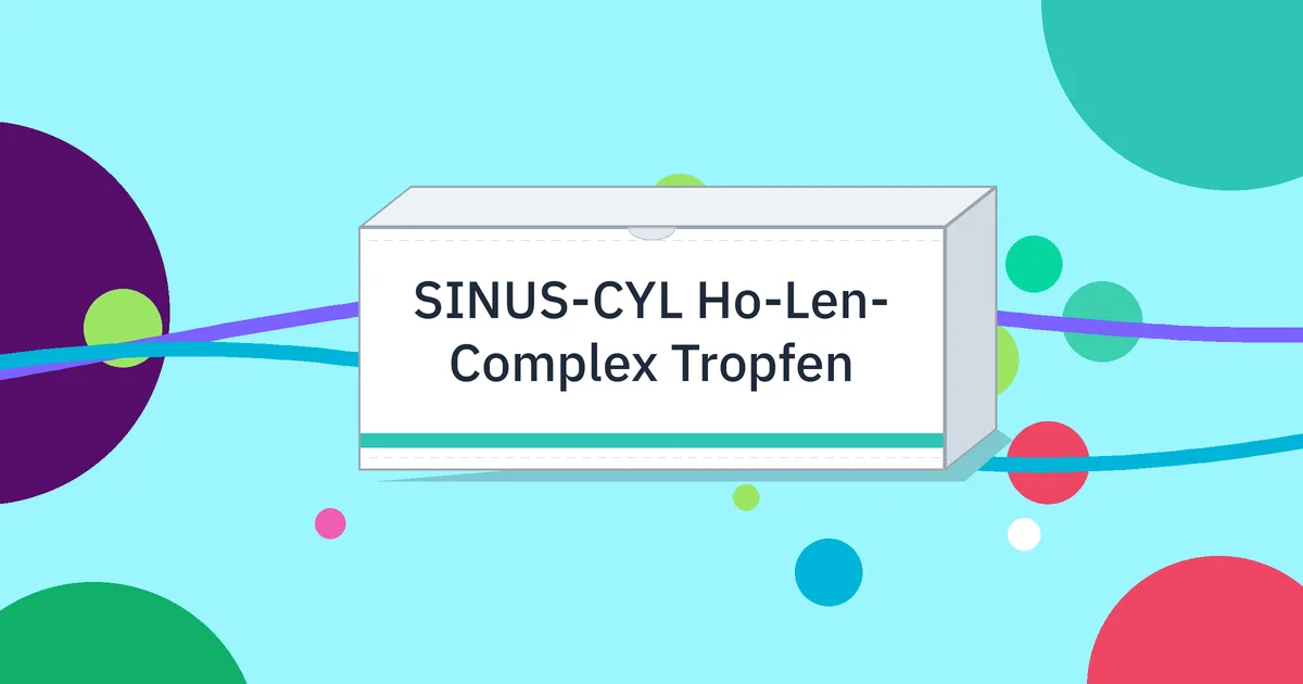Symbolbild: Packung mit der Aufschrift SINUS-CYL Ho-Len-Complex Tropfen (PZN 02732598) – Verfügbarkeit und Bezug in Apotheken in Frankfurt am Main