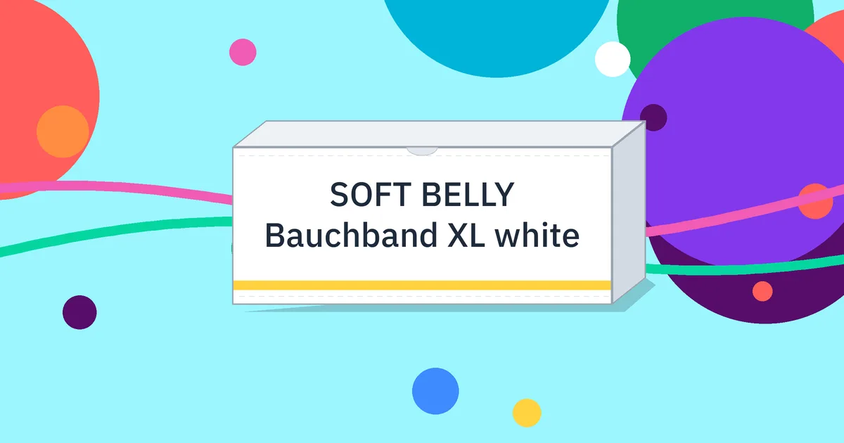 Symbolbild: Packung mit der Aufschrift SOFT BELLY Bauchband XL white (PZN 18497024) – Verfügbarkeit und Bezug in Apotheken in Frankfurt am Main