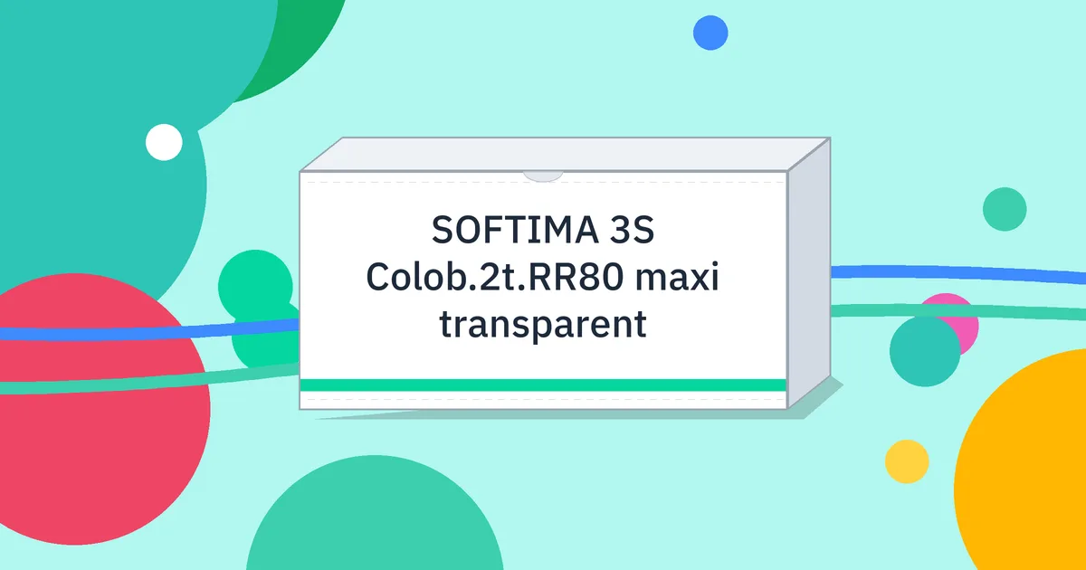 Symbolbild: Packung mit der Aufschrift SOFTIMA 3S Colob.2t.RR80 maxi transparent (PZN 04763195) – Verfügbarkeit und Bezug in Apotheken in Frankfurt am Main
