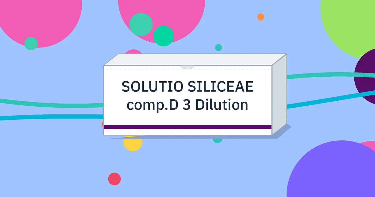 Symbolbild: Packung mit der Aufschrift SOLUTIO SILICEAE comp.D 3 Dilution (PZN 02596600) – Verfügbarkeit und Bezug in Apotheken in Frankfurt am Main