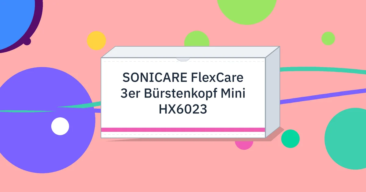 Symbolbild: Packung mit der Aufschrift SONICARE FlexCare 3er Bürstenkopf Mini HX6023 (PZN 05969786) – Verfügbarkeit und Bezug in Apotheken in Frankfurt am Main