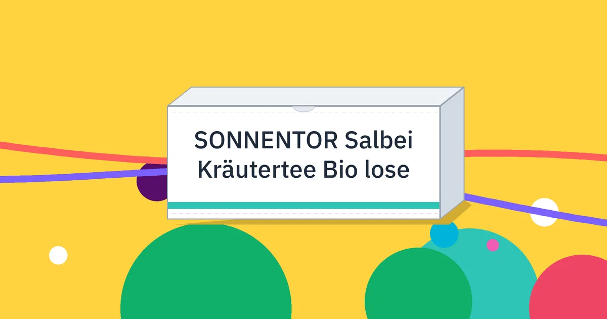 Symbolbild: Packung mit der Aufschrift SONNENTOR Salbei Kräutertee Bio lose (PZN 18903168) – Verfügbarkeit und Bezug in Apotheken in Frankfurt am Main