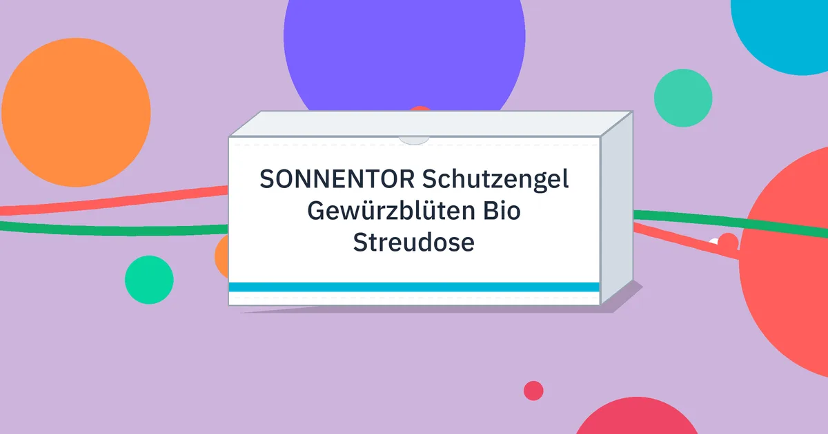 Symbolbild: Packung mit der Aufschrift SONNENTOR Schutzengel Gewürzblüten Bio Streudose (PZN 18903398) – Verfügbarkeit und Bezug in Apotheken in Frankfurt am Main
